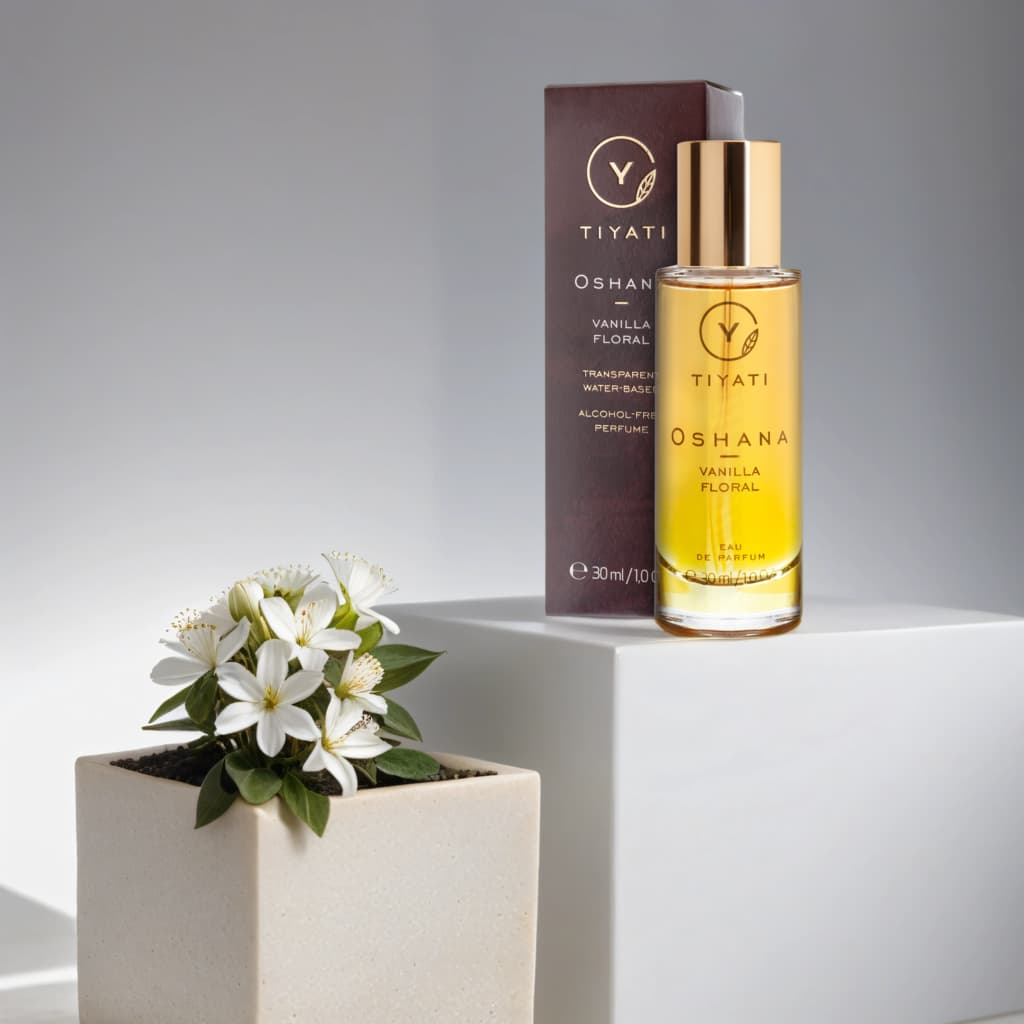 Alcohol-free vanilla floral eau de parfum | Transparent water-based ...